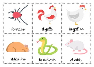 Tarjetas vocabulario animales de granja | PDF