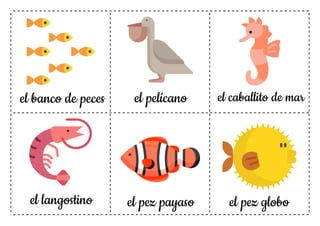 Tarjetas de animales marinos | PDF