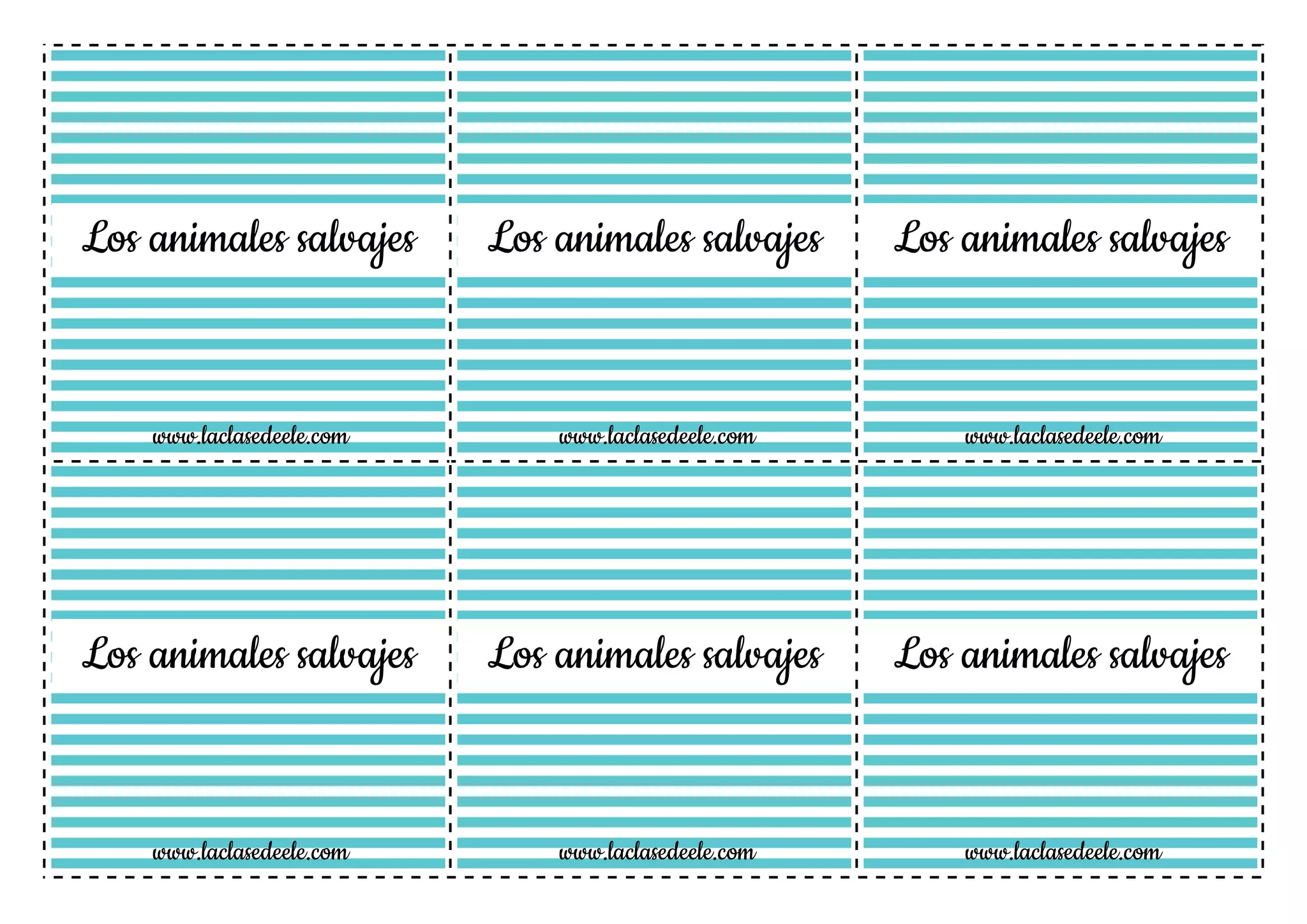 Tarjetas vocabulario animales salvajes | PPT