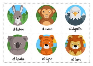 Tarjetas vocabulario animales salvajes | PPT