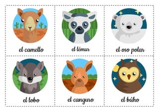 Tarjetas vocabulario animales salvajes | PPT