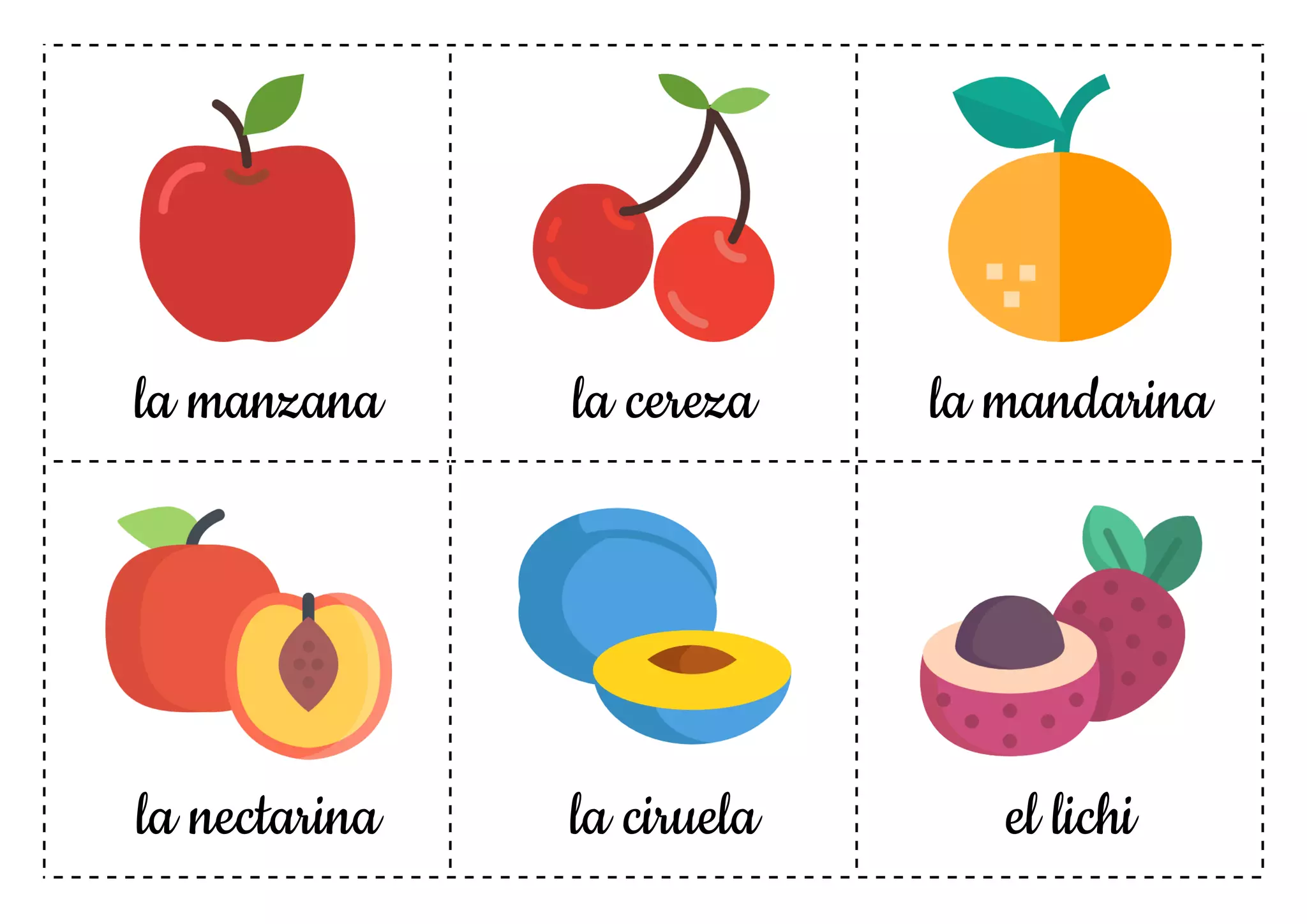 Tarjetas vocabulario frutas | PPT