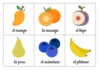 Tarjetas vocabulario frutas | PPT