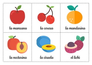 Tarjetas vocabulario frutas | PPT