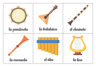 Tarjetas vocabulario instrumentos musicales | PDF