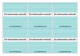 Tarjetas vocabulario instrumentos musicales | PDF