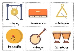 Tarjetas vocabulario instrumentos musicales | PDF
