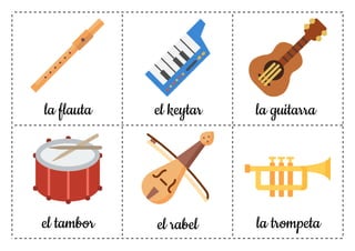 Tarjetas vocabulario instrumentos musicales | PDF