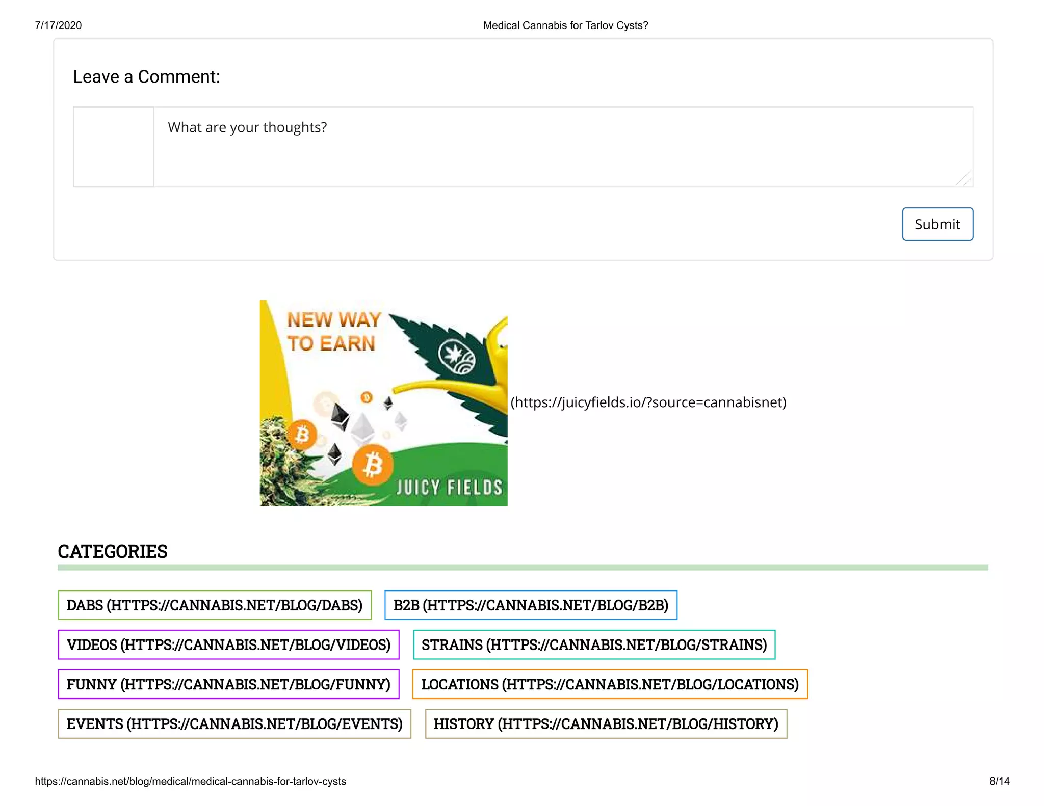 Is Medical Marijuana for Tarlov Cysts? | PDF