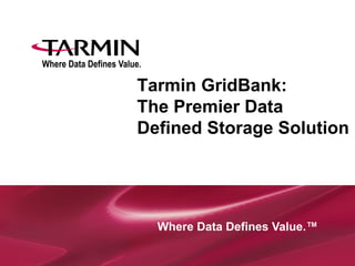 Tarmin GridBank Overview | PPT