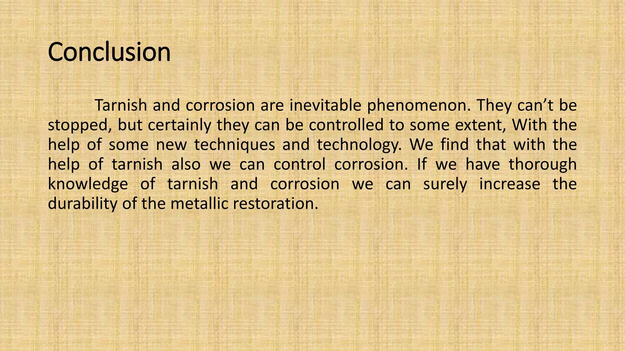 Tarnish and corrosion | PPTX