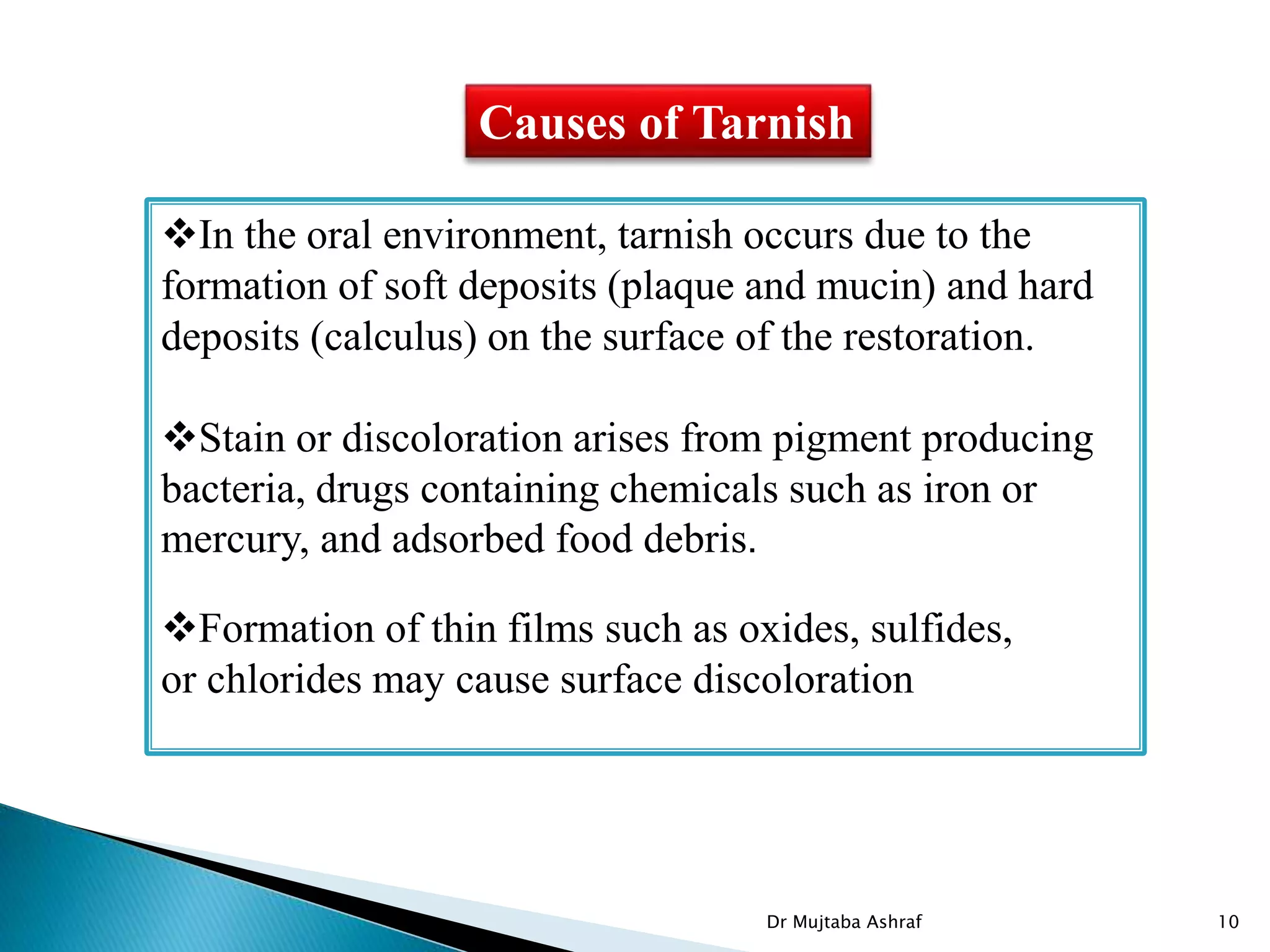 Tarnish & corrosion in dentistry | PPTX