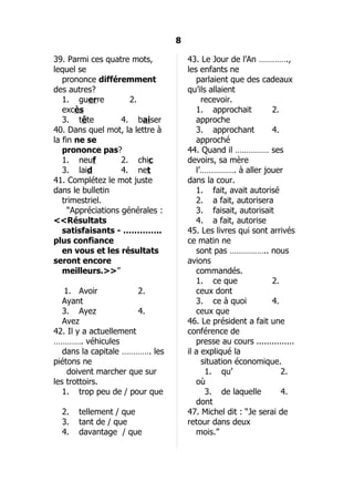 ข้อสอบฝรั่งเศส Taro 47 | DOC