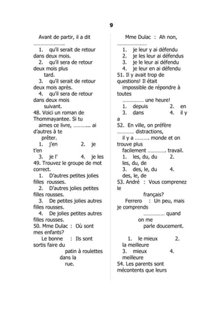 ข้อสอบฝรั่งเศส Taro 47 | DOC