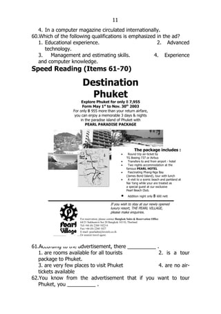 ข้อสอบภาษาอังกฤษ Taro 47 | DOC