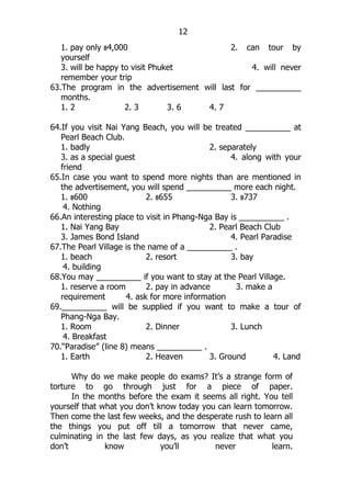 ข้อสอบภาษาอังกฤษ Taro 47 | DOC