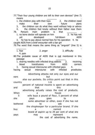 ข้อสอบภาษาอังกฤษ Taro 47 | DOC