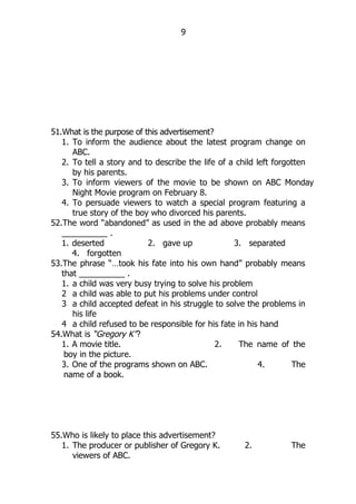 ข้อสอบภาษาอังกฤษ Taro 47 | DOC