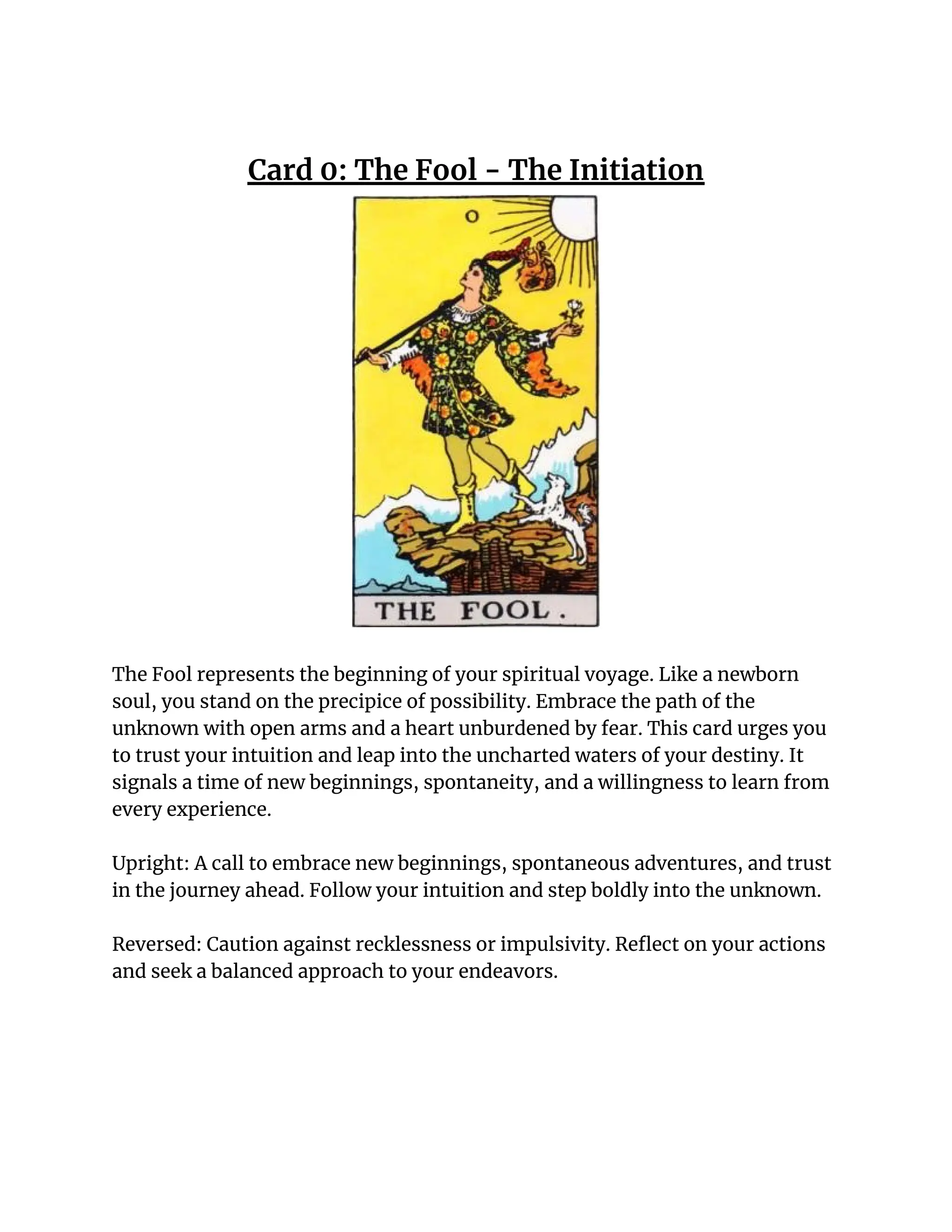 Tarot Cards_ HandBook - Meaning of all Major Arcana | PDF