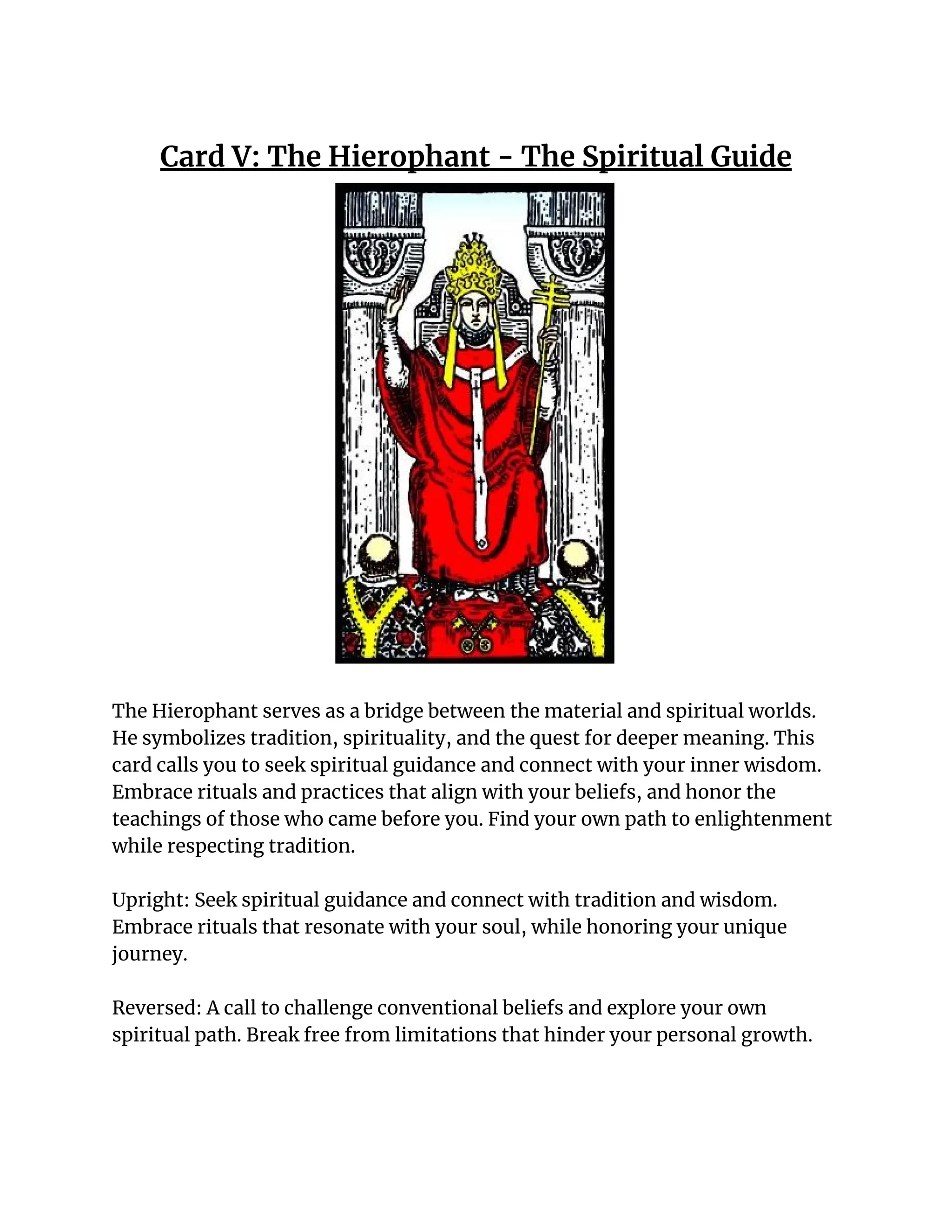 Tarot Cards_ HandBook - Meaning of all Major Arcana | PDF