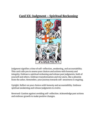 Tarot Cards_ HandBook - Meaning of all Major Arcana | PDF