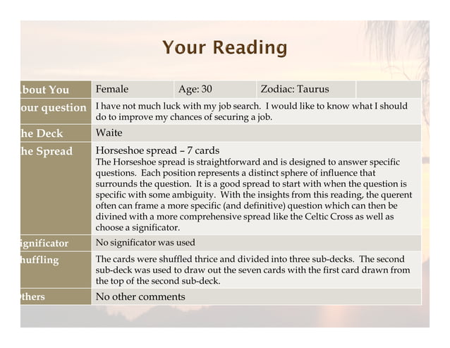 Tarot Reading Sample 1 | PDF