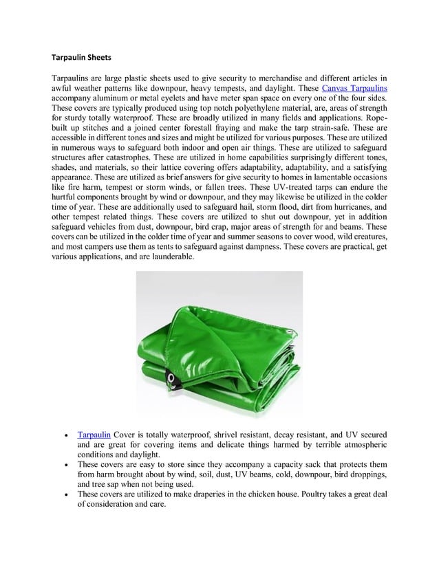 Tarpaulin Sheets.pdf | Free Download