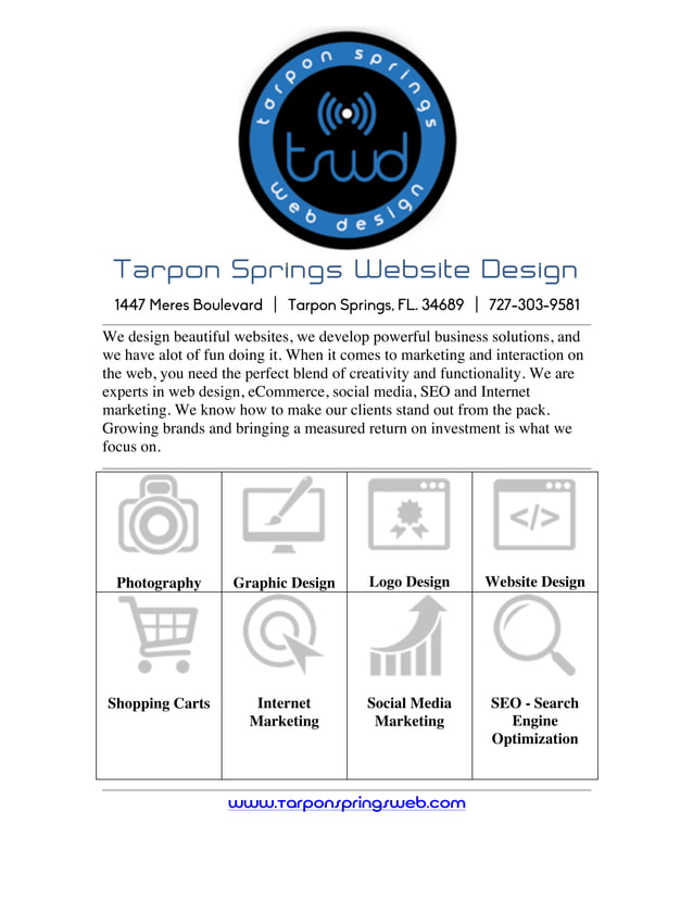 Tarpon Springs Website Design | PDF