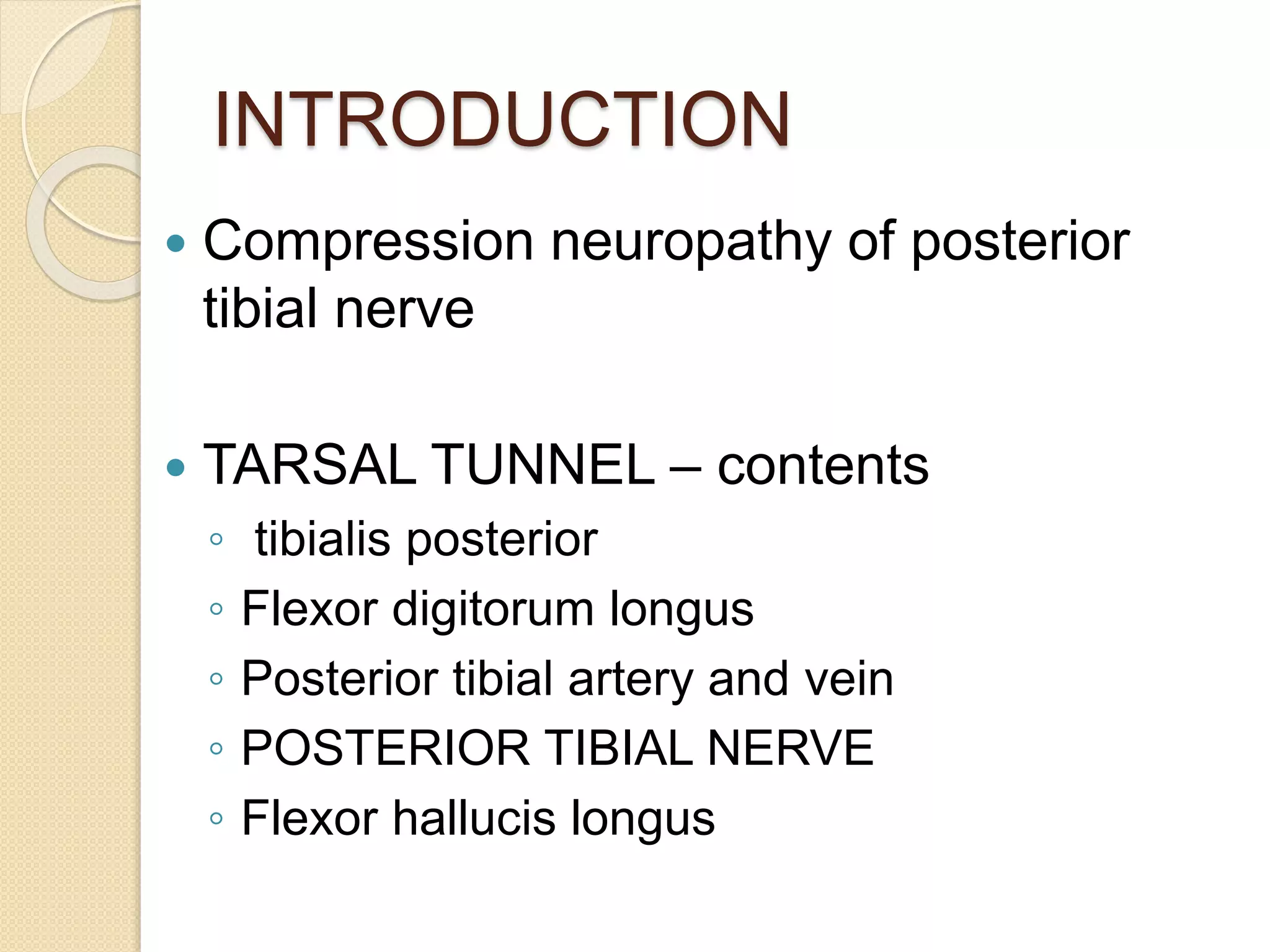 Tarsal tunnel syndrome | PPTX