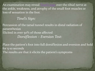 Tarsal tunnel syndrome | PPTX | Physical Therapy | Wellness