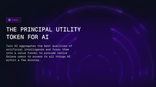Tars Token AI Best Solana AI Token In Crypto | PPT