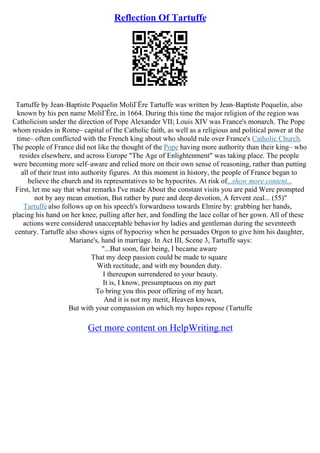 Tartuffe Essay | PDF