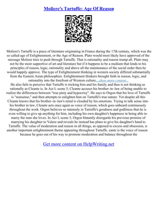 Tartuffe Essay Topics | PDF | Theater Venues | Attractions