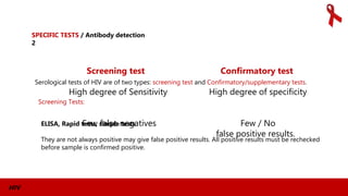 Laboratory diagnosis of HIV infection. | PPTX
