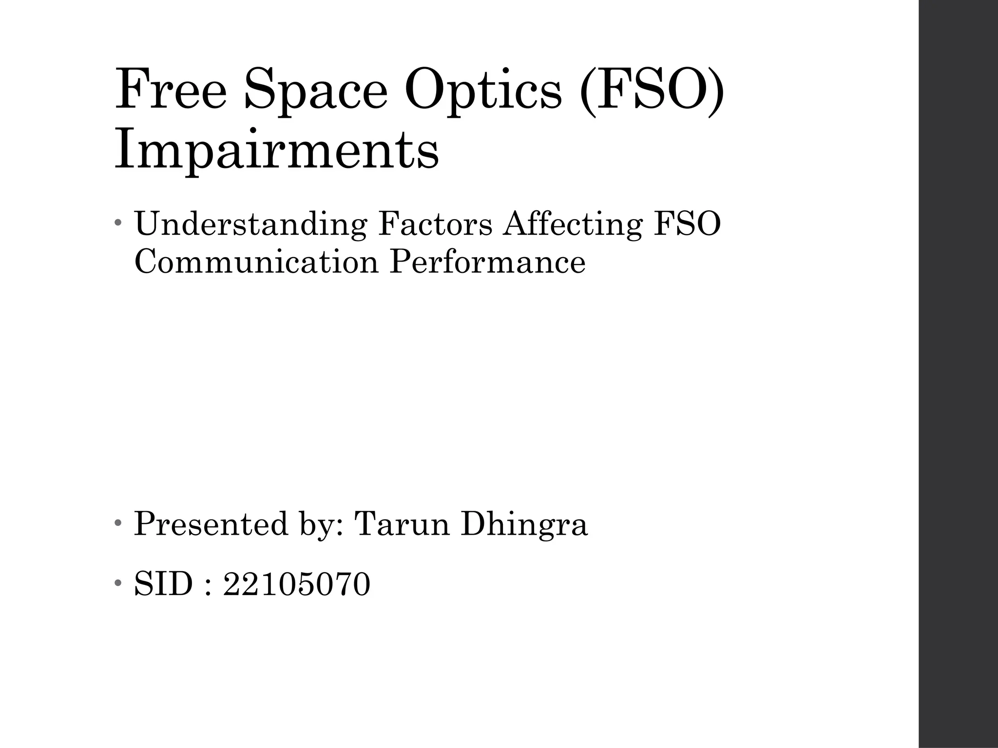 Free Space Optics (FSO) Impairements.pptx