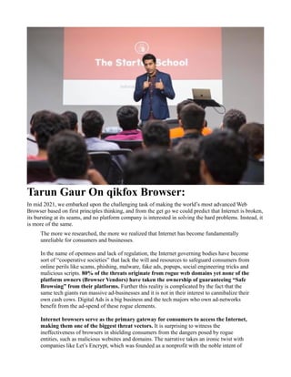 Tarun Gaur Take On The Qikfox Web Browser | PDF