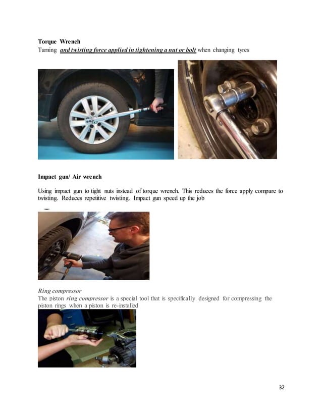 Motor vehicle Mechanical repair workshop Risk assessment, safety ...