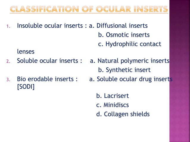 ocuserts [ocular inserts] | PPTX
