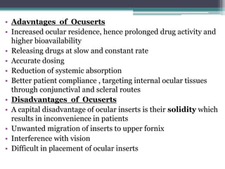 ocuserts [ocular inserts] | PPTX