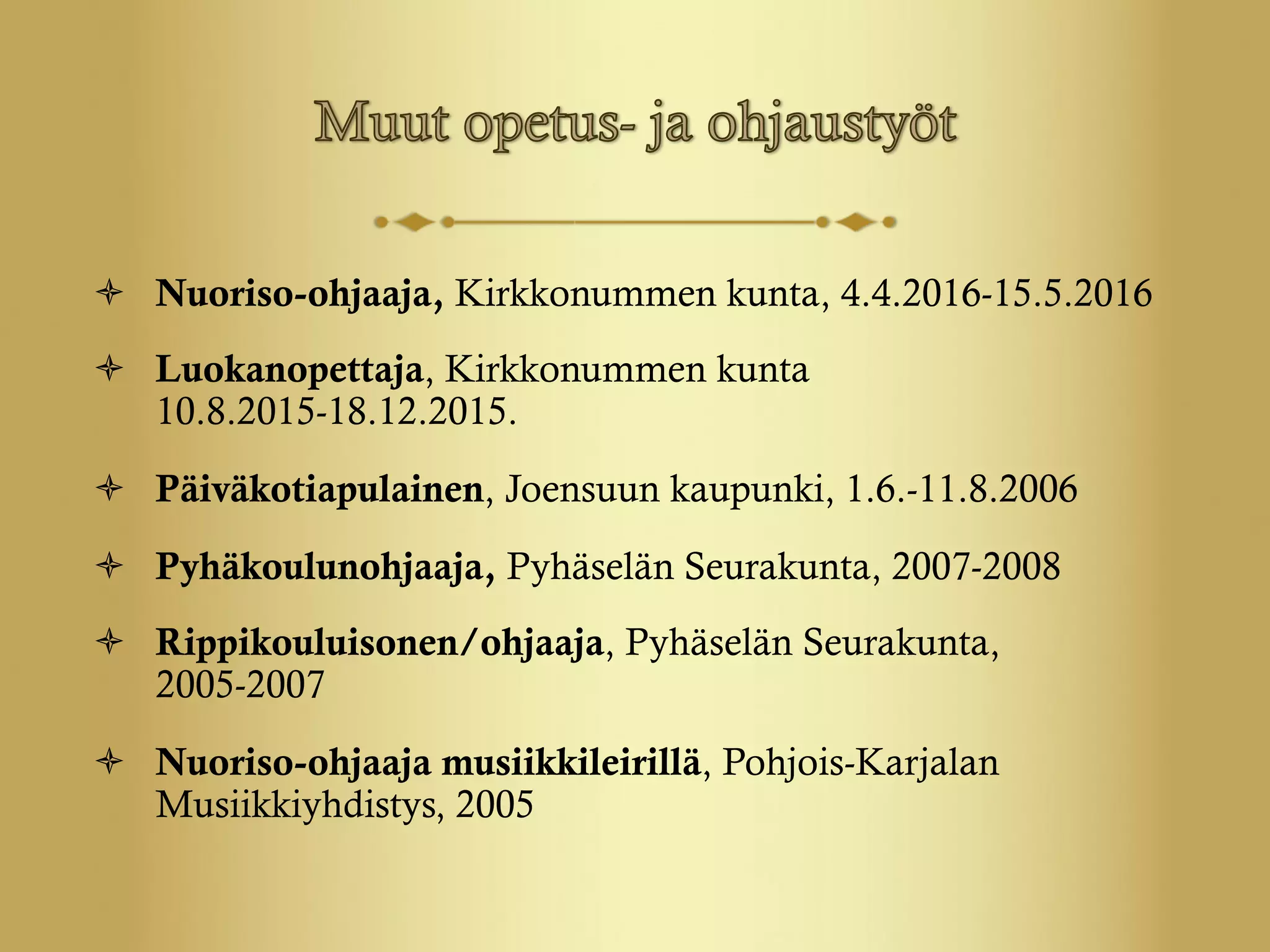 Taru Ratilainen CV (in Finnish) | PPT