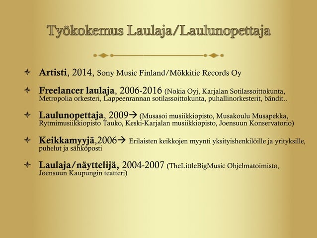 Taru Ratilainen CV (in Finnish) | PPT