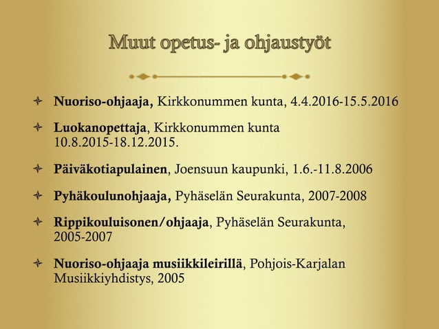 Taru Ratilainen CV (in Finnish) | PPT
