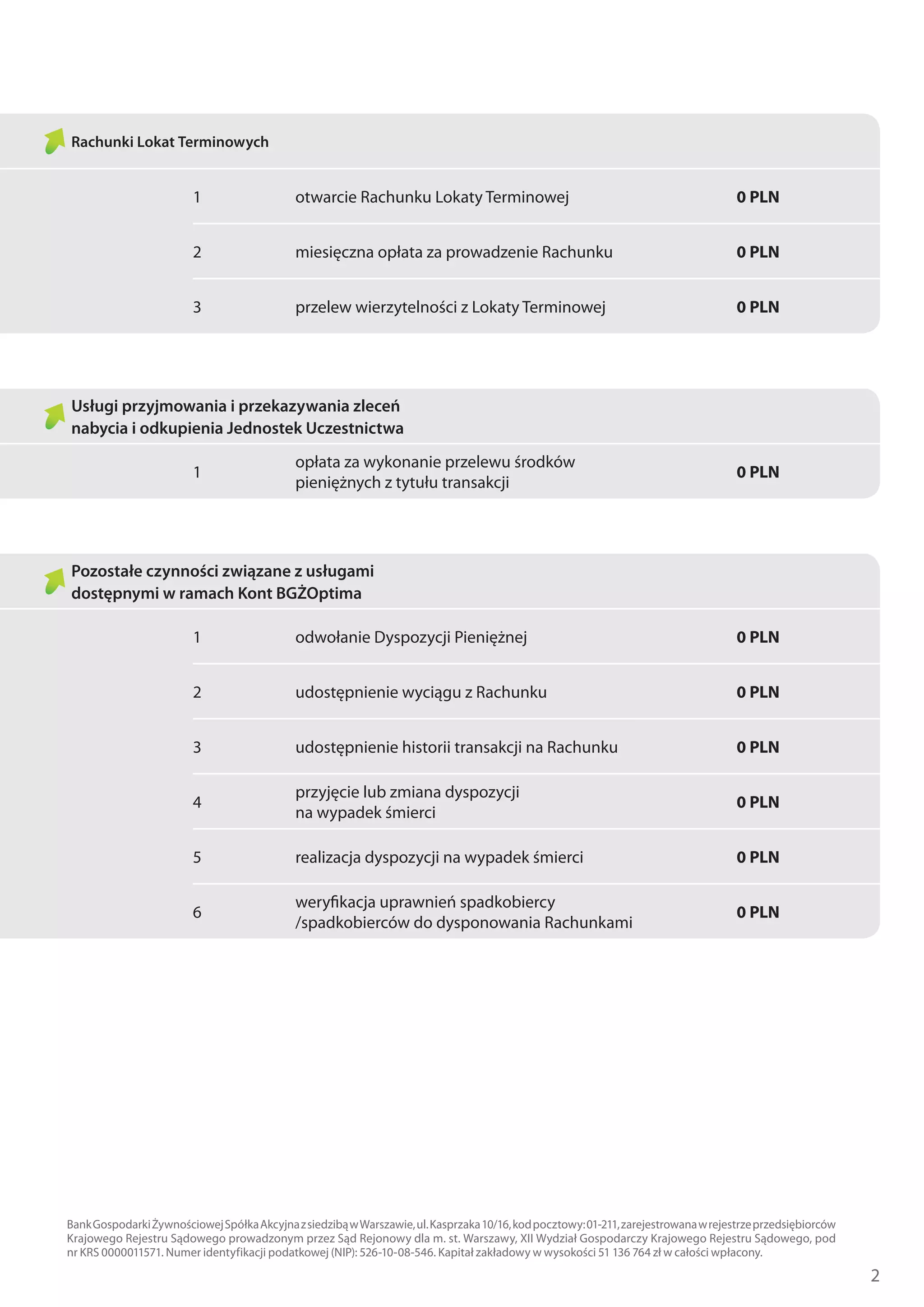 Taryfa bgz optima | PDF