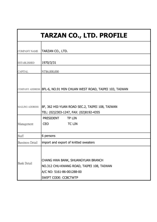 Tarzan profile 英文 | PDF | Needlework | Arts and Crafts
