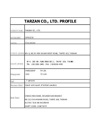 Tarzan profile 英文 | PDF