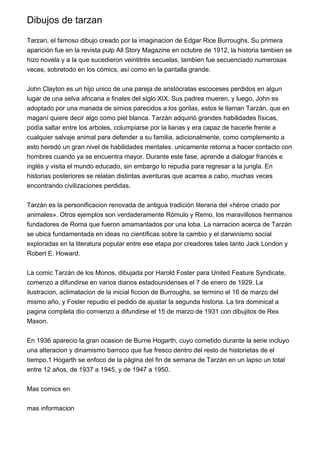 Dibujos de tarzan | PDF
