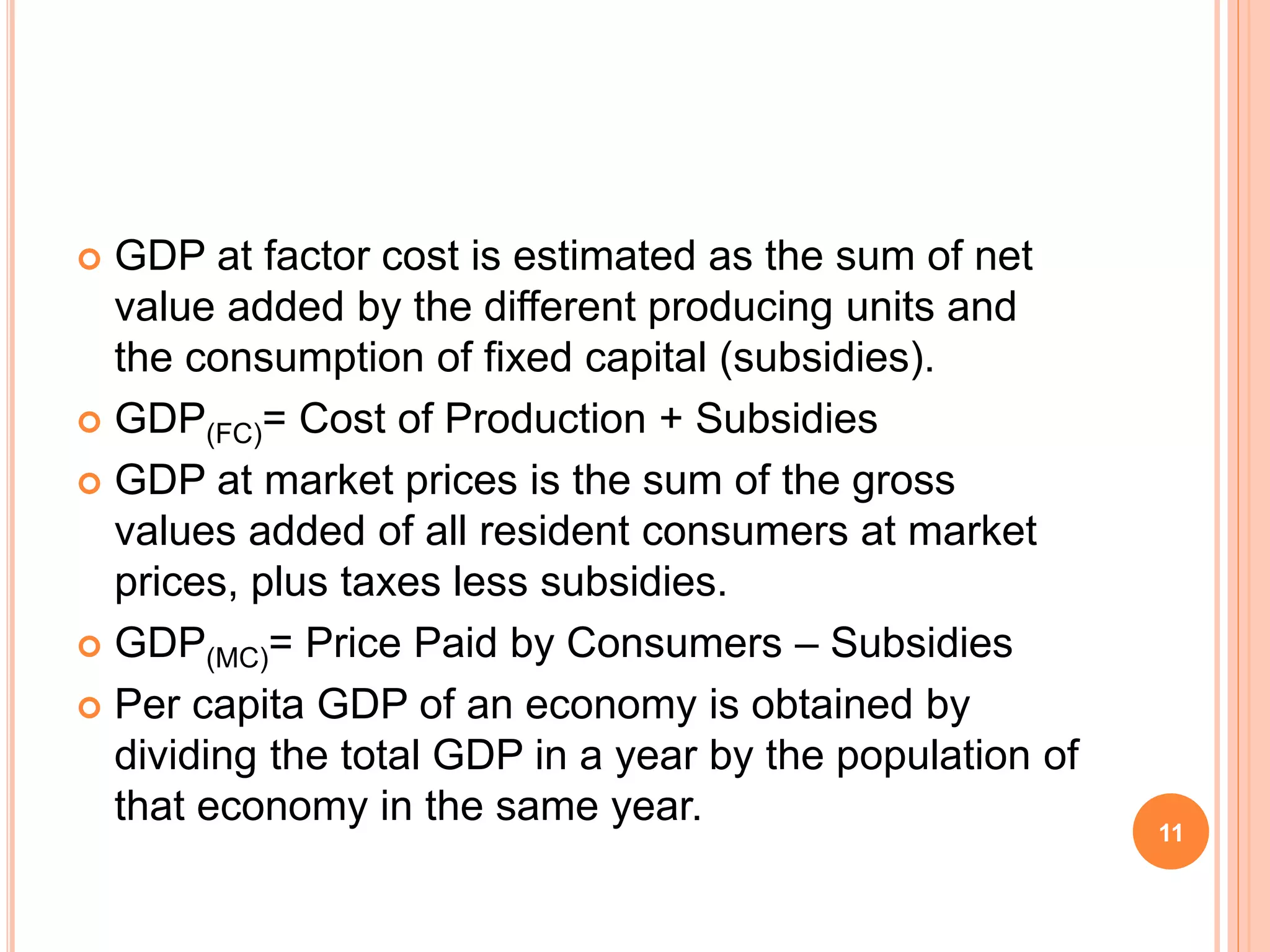 Concept of National Income with GDP GNP NNP& NDP | PPTX