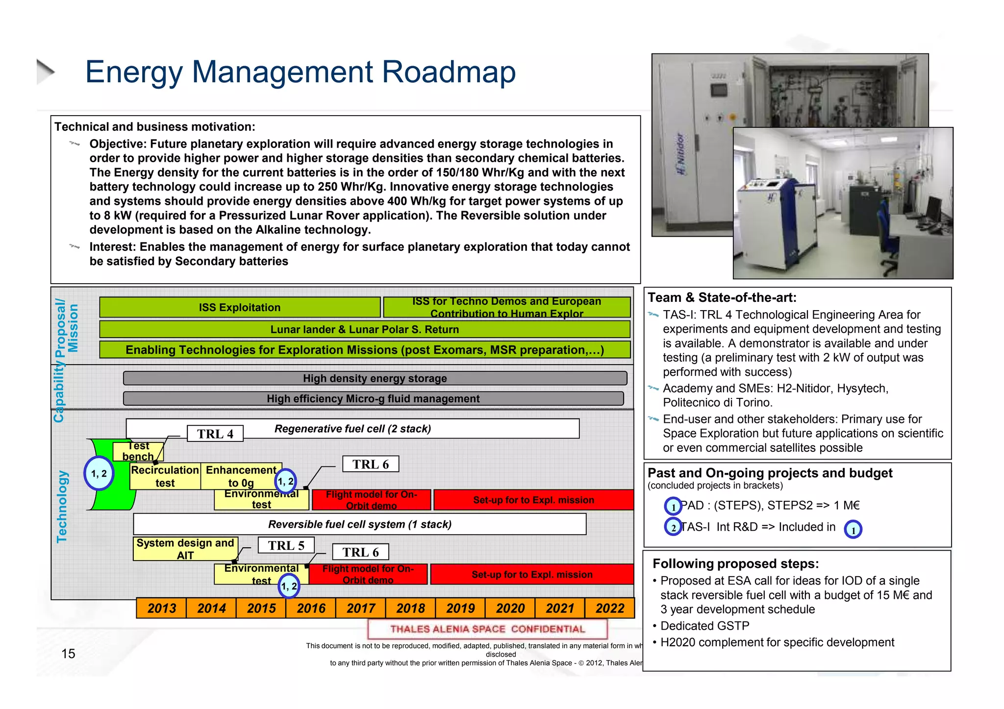 Exploration and Sciences Technologies in Thales Alenia Space towards ...