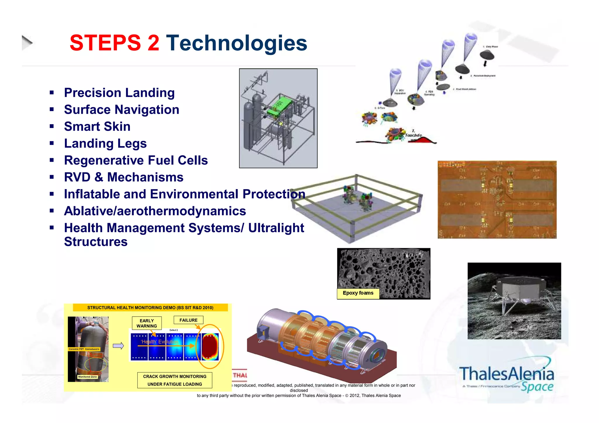 Exploration and Sciences Technologies in Thales Alenia Space towards ...