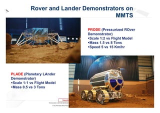 Exploration and Sciences Technologies in Thales Alenia Space towards ...